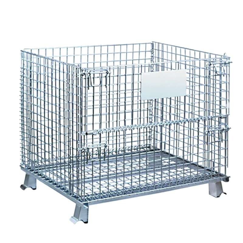 Uni-Silent SC1210-C4 Collapsible Steel Storage Cage Warehouse Mesh Box ...