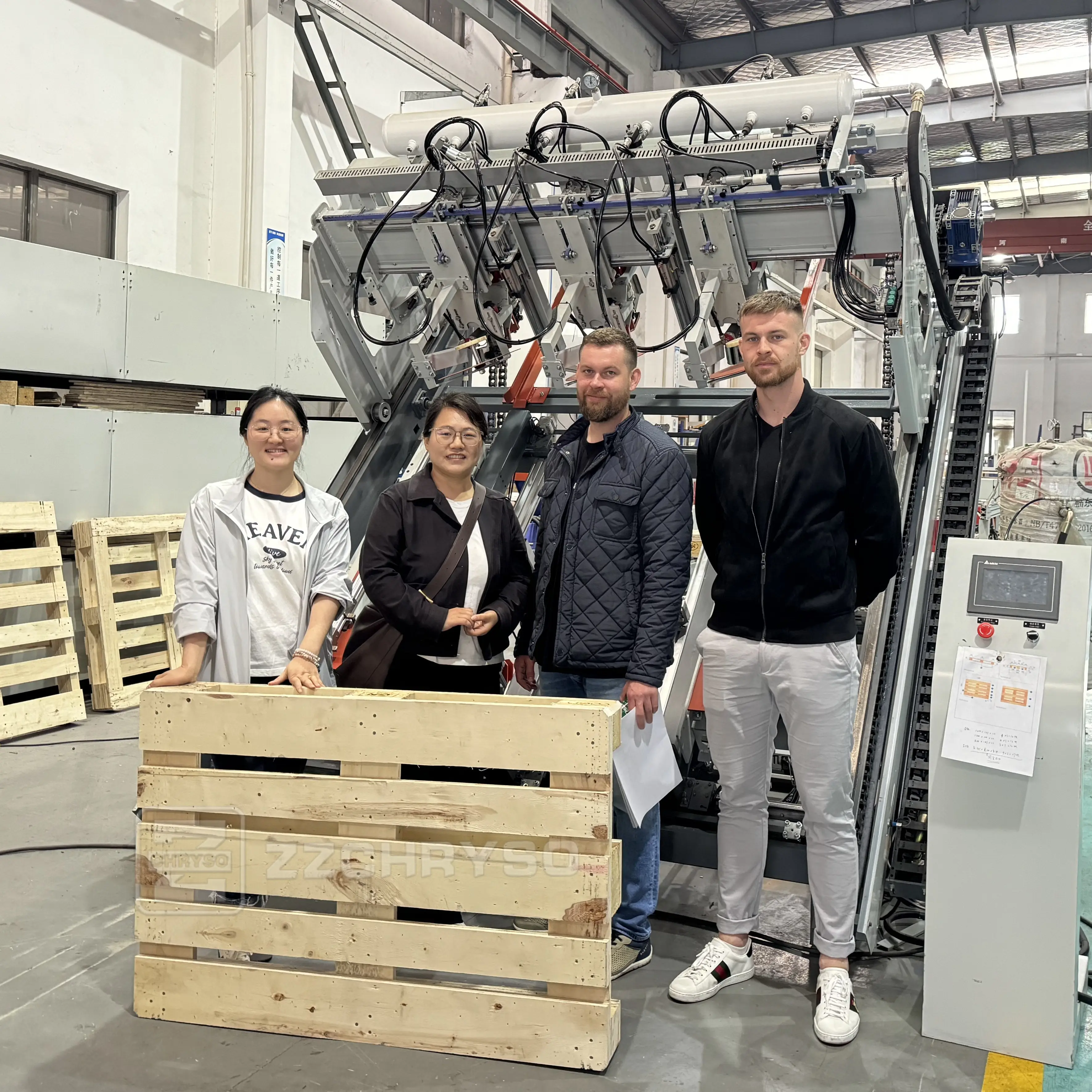 Wooden Pallet Stacker Wood Pallet Stacking Euro Automatic Nailing ...
