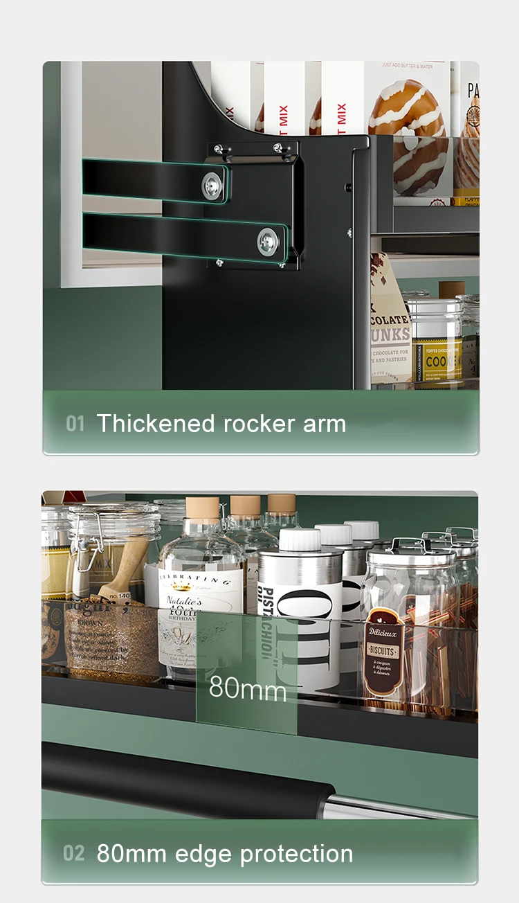 Adjustable Metal Kitchen Cabinet Pull-out Rail Mesh Basket Kitchen ...