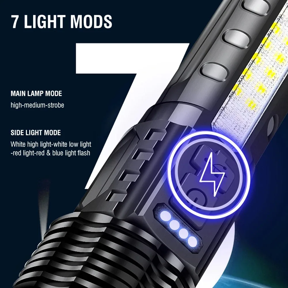 Highpower Flashlight 2000 Lumen LED Zoom Focus for Camping