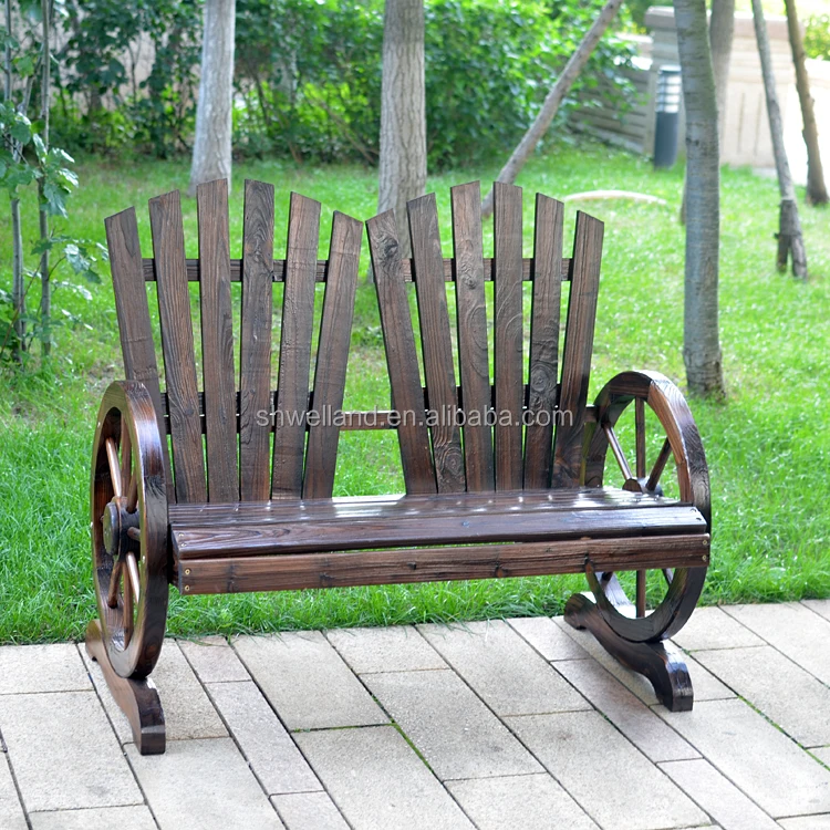Classic Wooden Outdoor Bench With Sector Back,Arced Seat And Wagon ...