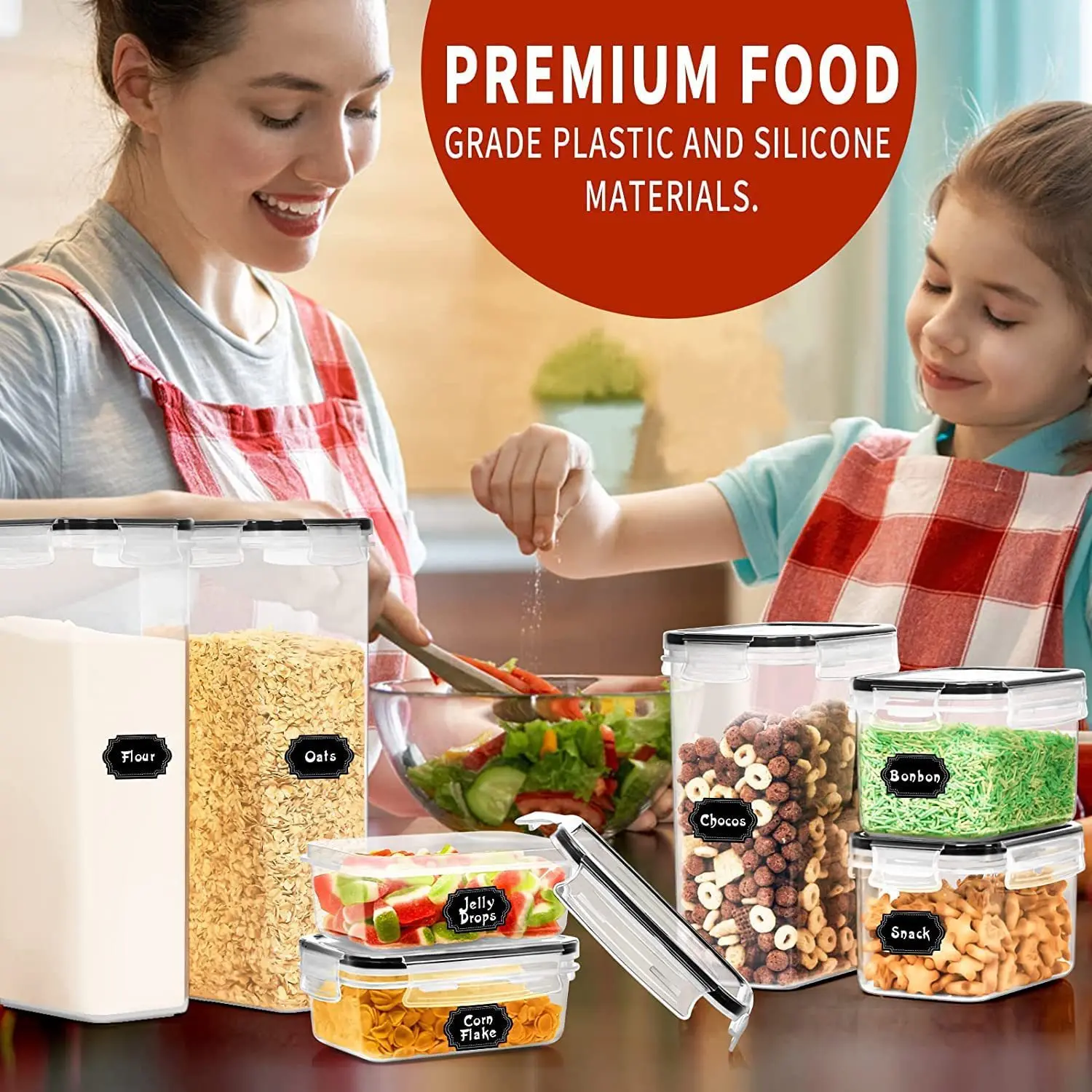 Household Storage 42 Pcs Set - Bpa-Free Airtight Containers