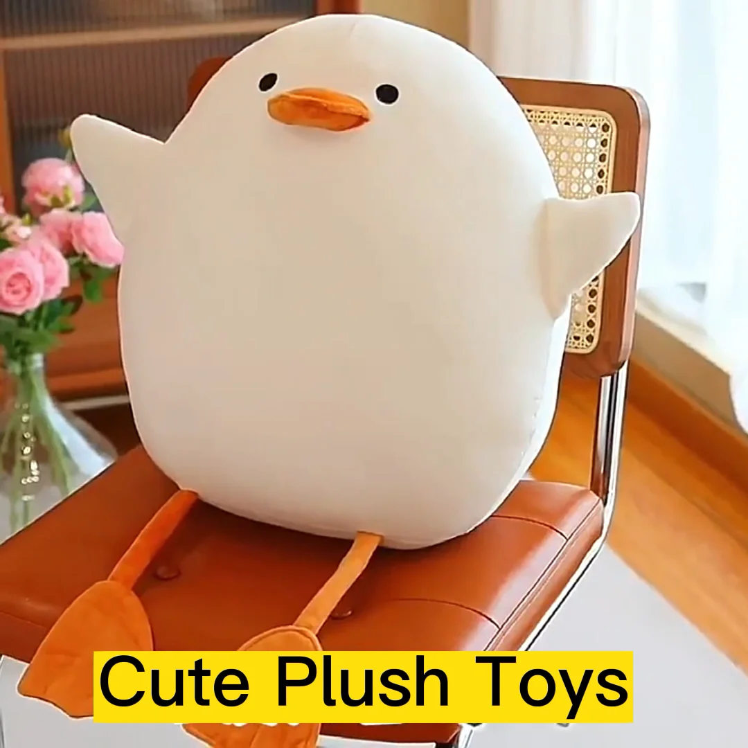 Popular Kawaii White Fat Duck Plush Toy Super Soft Stuffed Plush Throw ...