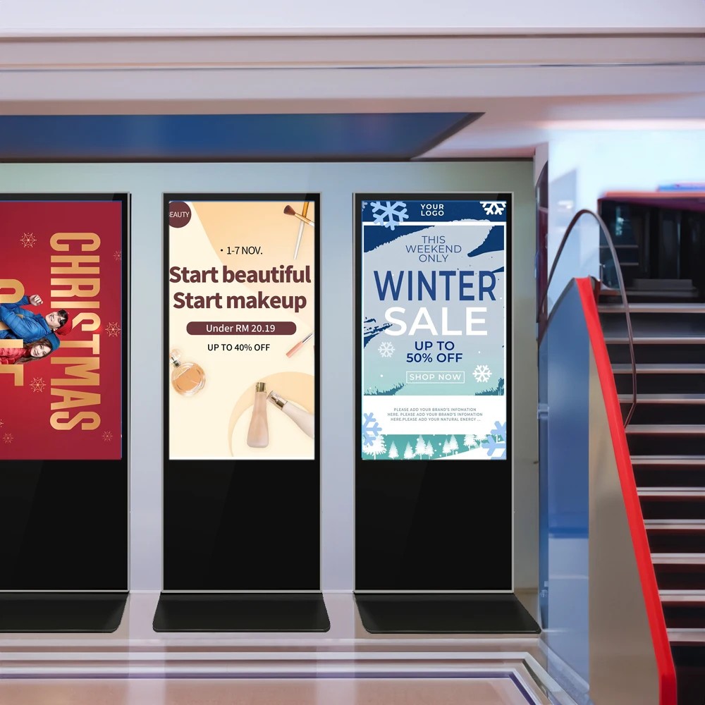 50 Inch Thin Digital Sign Touch Display With Built-in Media Player ...