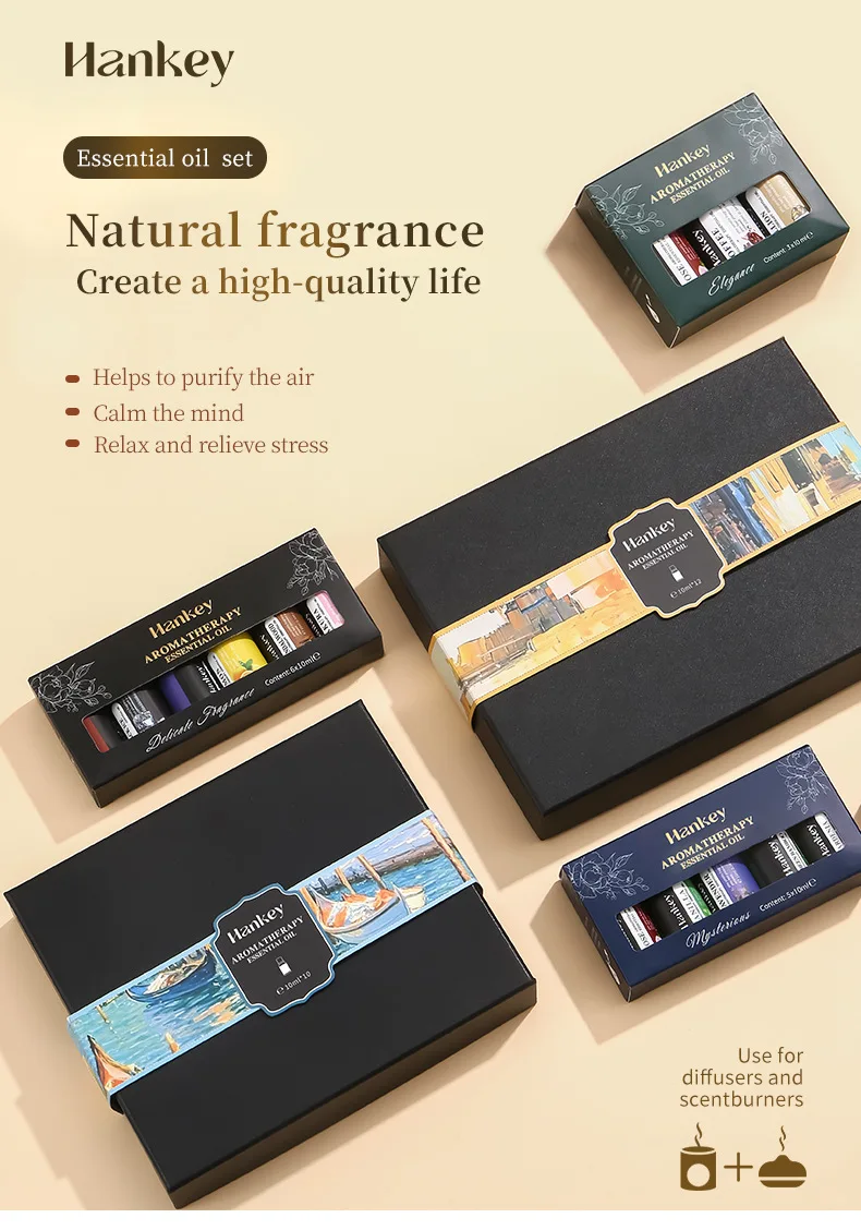HANKEY Water-Soluble Glass Fragrance Oil Set with Lavender Scent for ...
