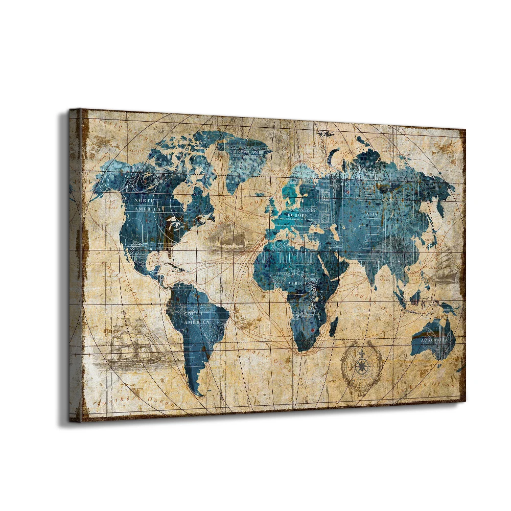 World Map Poster Framed