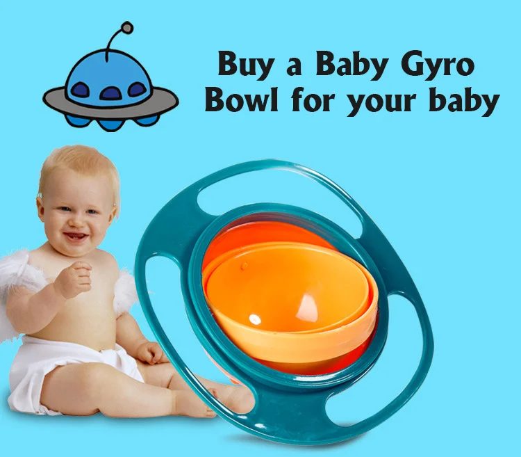 New Design 360 Degrees Rotating Baby Bowl Magic Baby Feeding Bowl Child ...