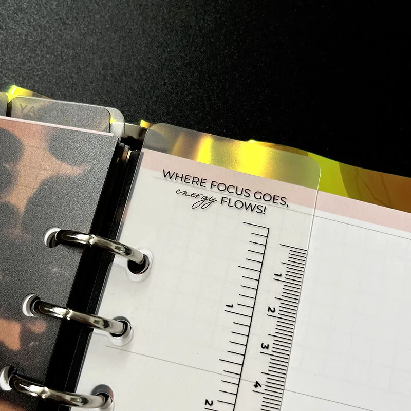 Custom Precision Clear Pocket 6 Hole A5 A6 Binder Ruler Flexible PP ...