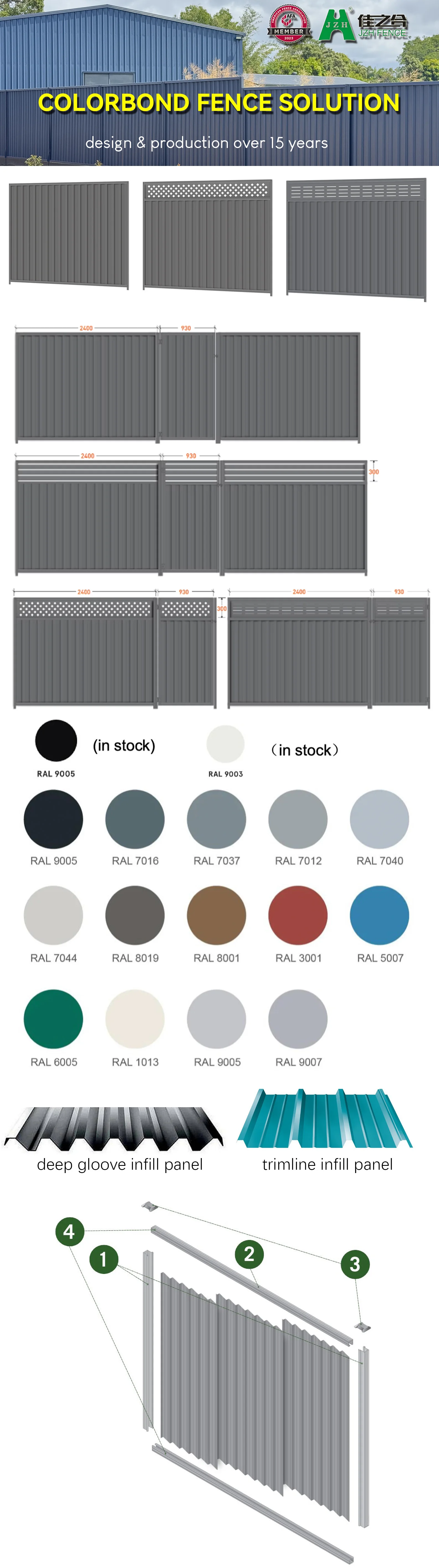 Colorbond Privacy Fence and Gates Easily Assembled Steel Trellis for ...