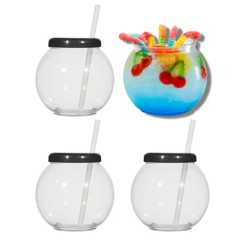 20oz Souvenir Drinking Fish Bowl Cocktail Glass Plastic Fishbowl Cup ...