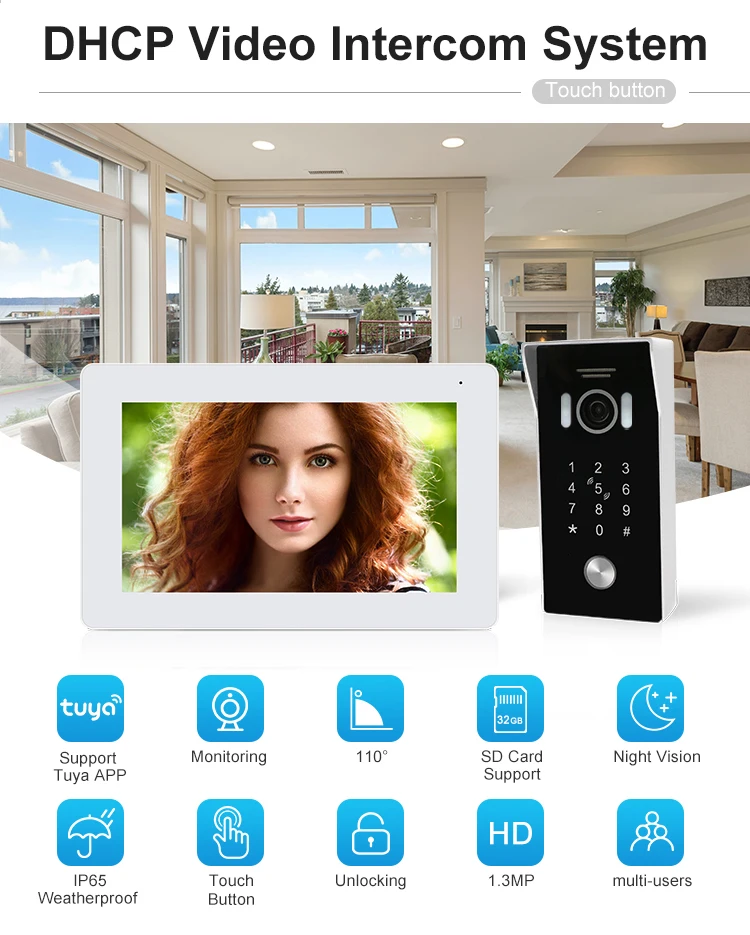 IP Video Intercom กริ่งประตูไร้สาย ระยะไกล พร้อมกล้องบันทึกภาพได้ในตัว ...