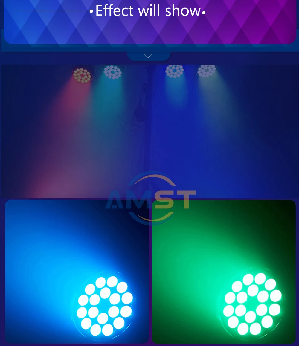 8Pcs 18X10W RGBW LED Par Lights for DJ Disco Stage, DMX 512 Control ...