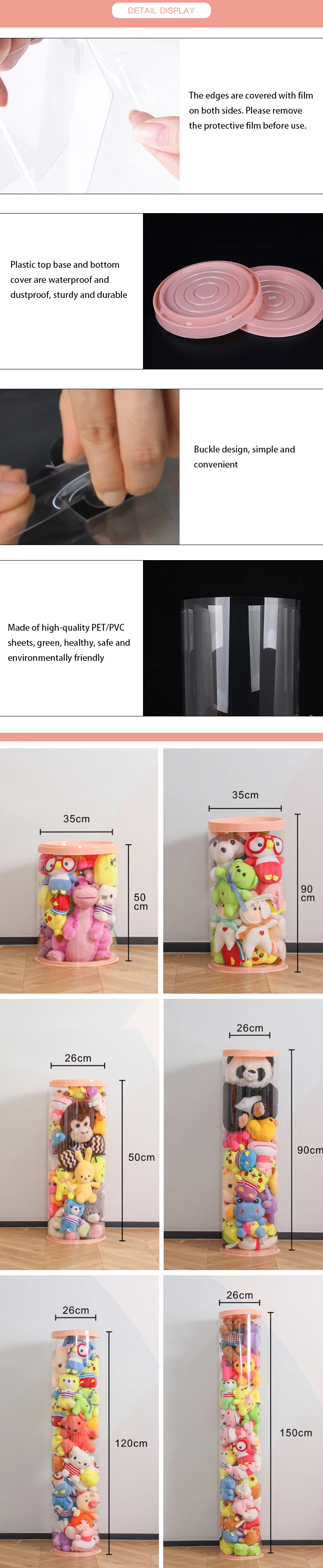 Toys Dolls Puppet Transparent Cylinder Packaging Plastic Storage ...