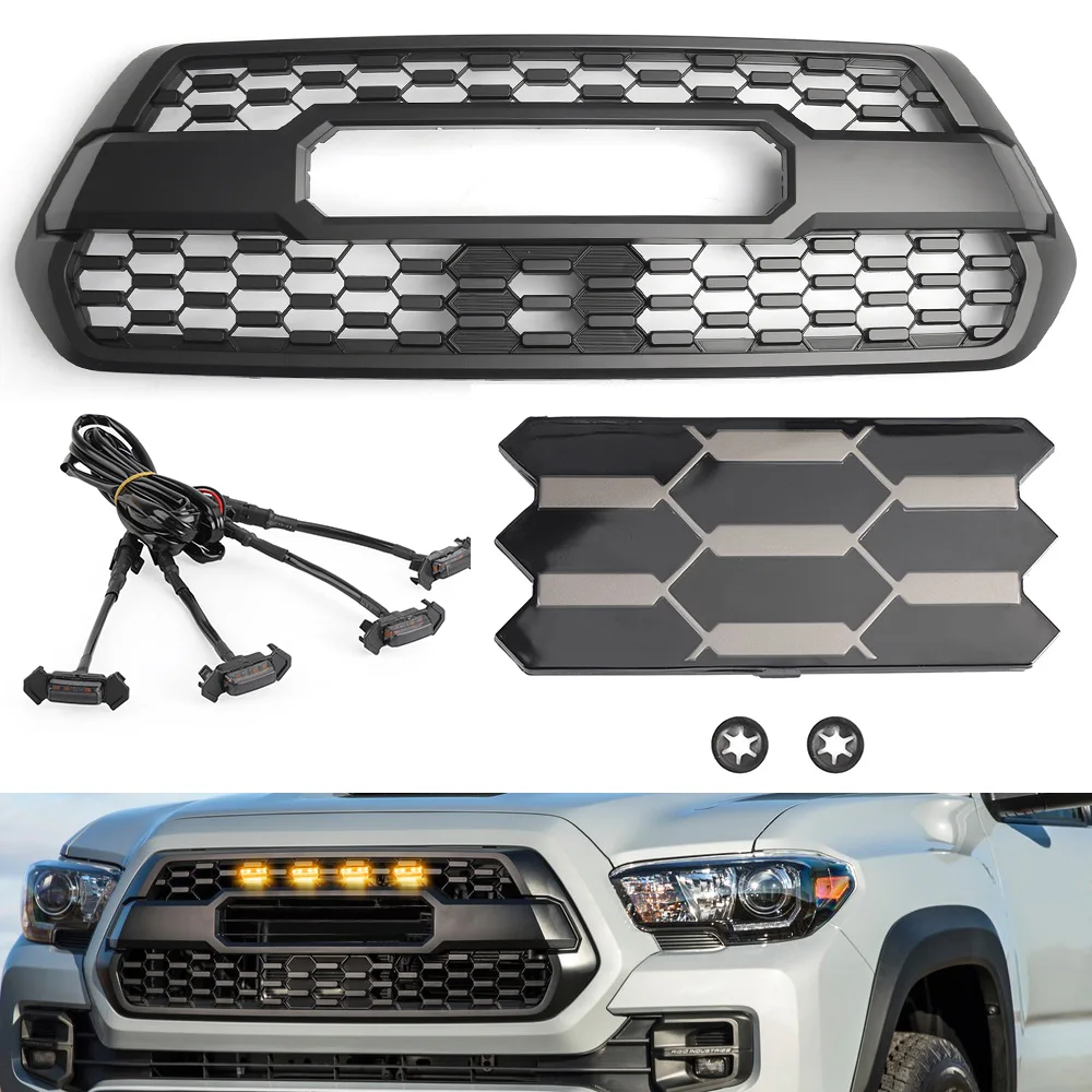 Pt228-35170 Front Bumper Hood Grille With Led Light And Radiator Sensor ...