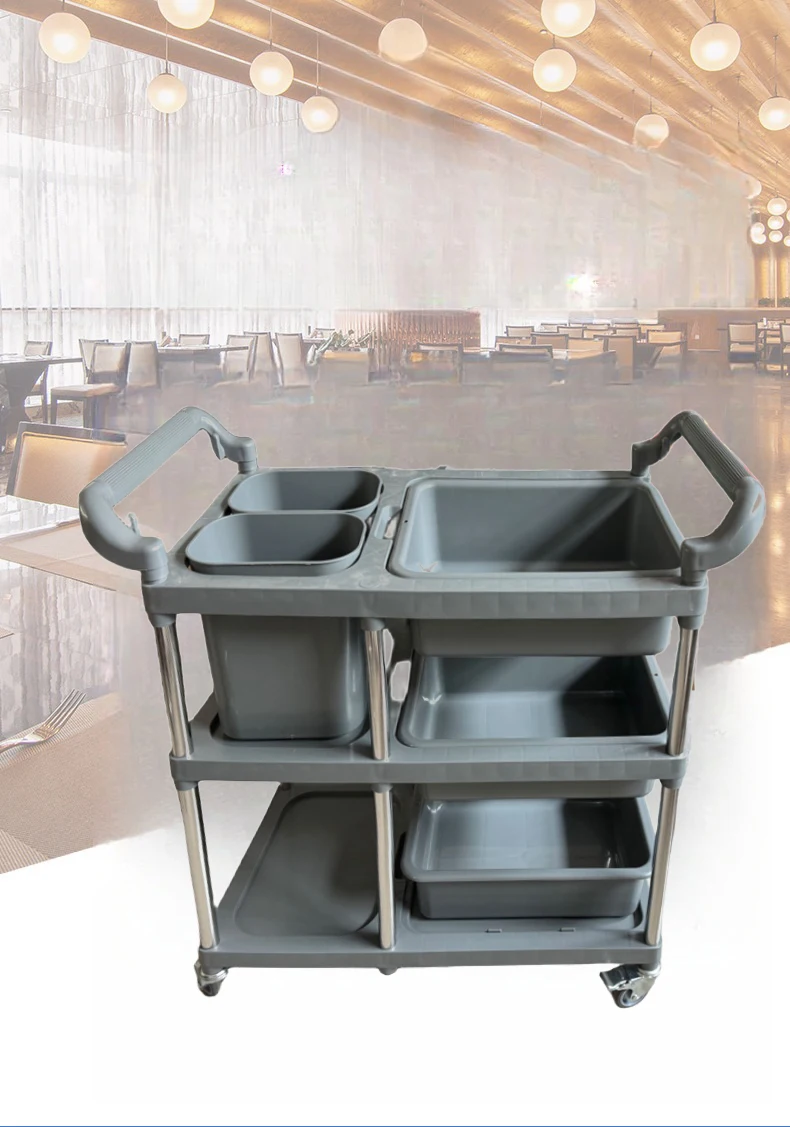 3 Tier Kitchen Utility Cart Restaurant Serving Trolley Food Grade ...
