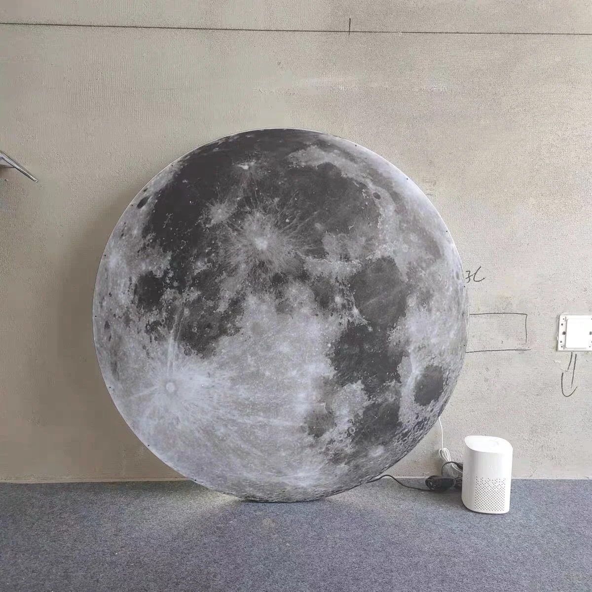 Modern Moon Wall Lamp Mural Light Art Living Room Background Moon ...