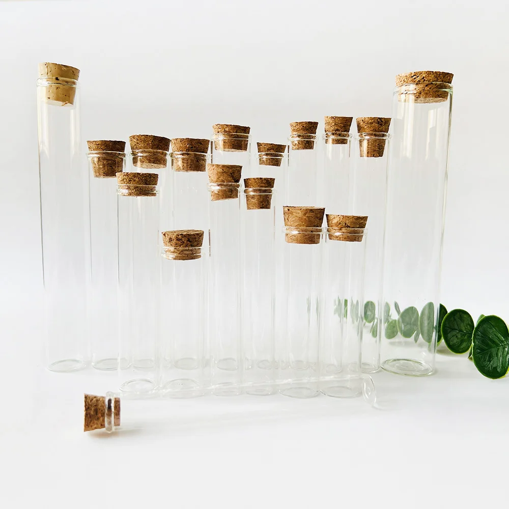 Transparent Glass Vials test Tube with Cork for Spice Vanilla Bean Tube ...