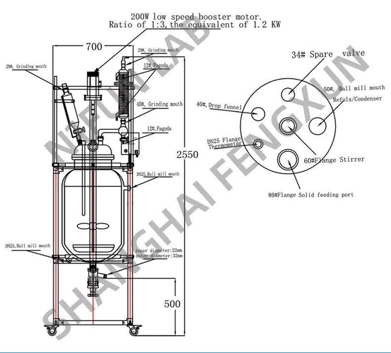 Continuous Stirred Glass Tank Jacketed Fermentor Ph Meter Reactor ...