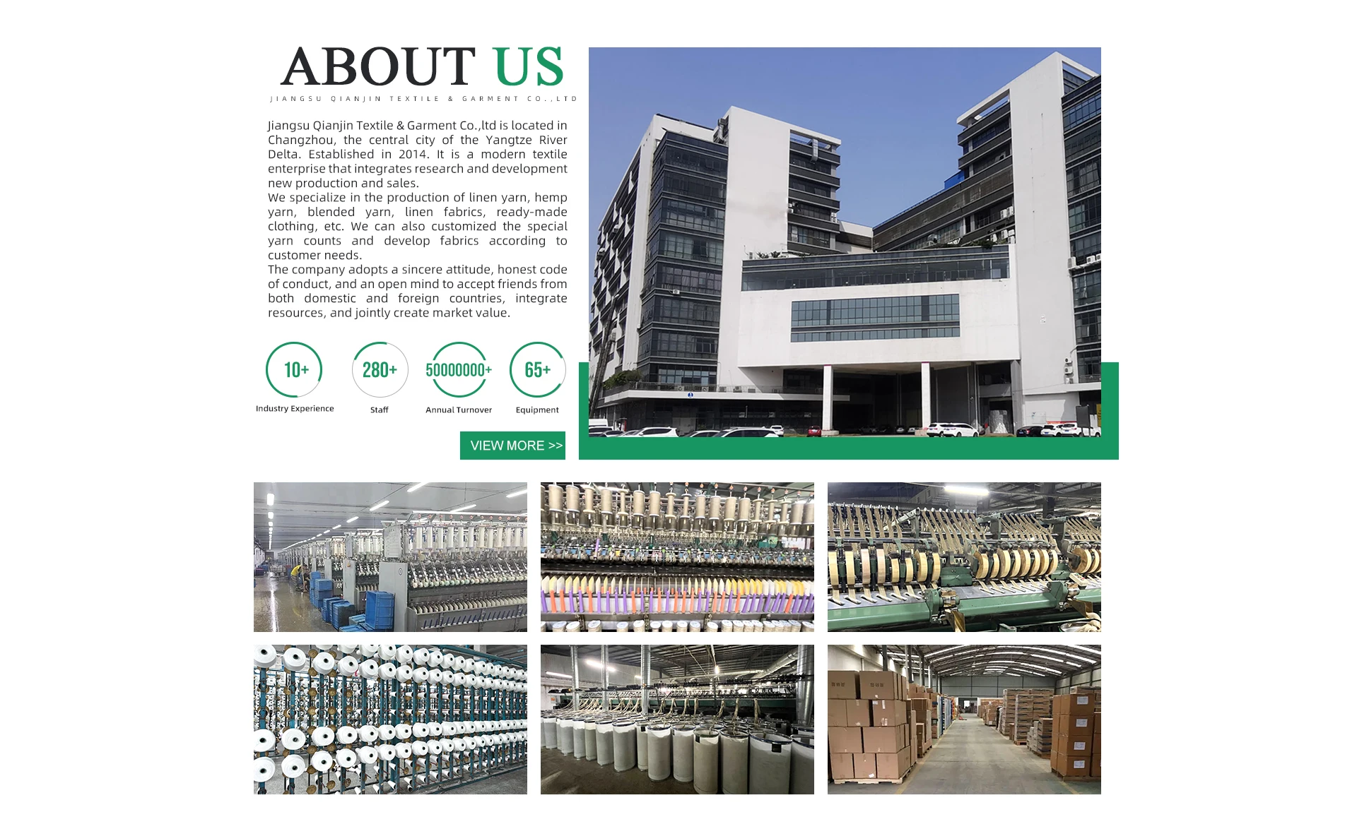 Jiangsu Qianjin Textile& Garment Co., Ltd. - Linen yarn, Linen fabric