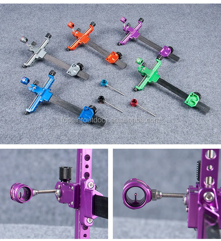 TOPOINT Archery Recurve Bow Sight Pin TR1005 Optical Fiber Arrow ...