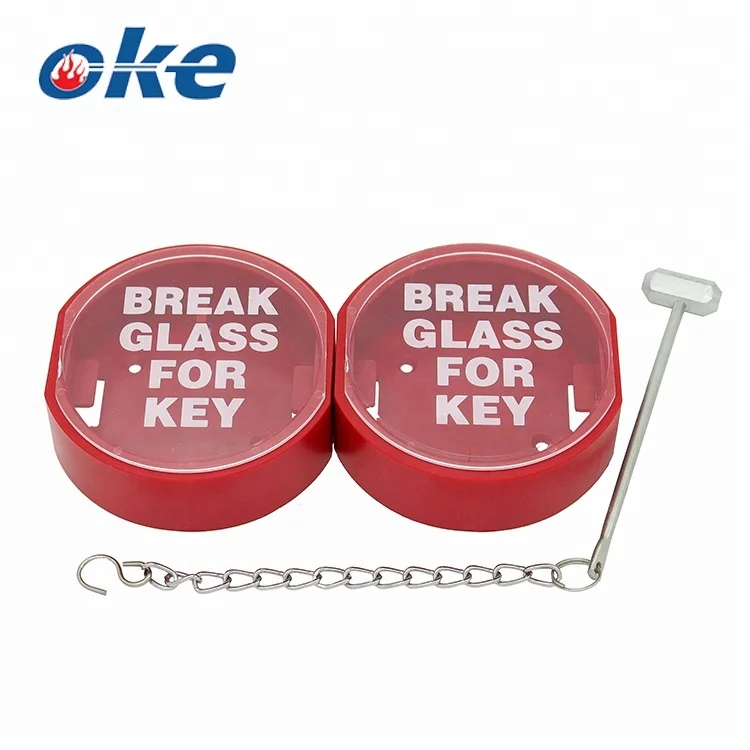 Okefire Break Glass Key Box Metal Hammer with Chain