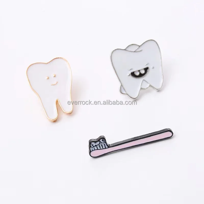 Wholesale Bronze Cartoon Tooth Shape Dental Care Pin Fun Tooth ...