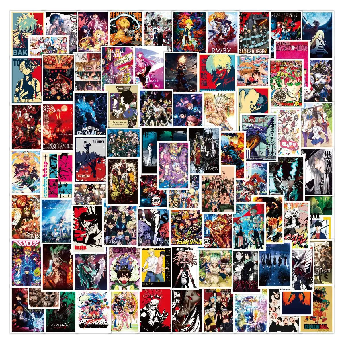 100pcs Mix Japanese Anime Poster Graffiti Stickers For Boy Laptop ...