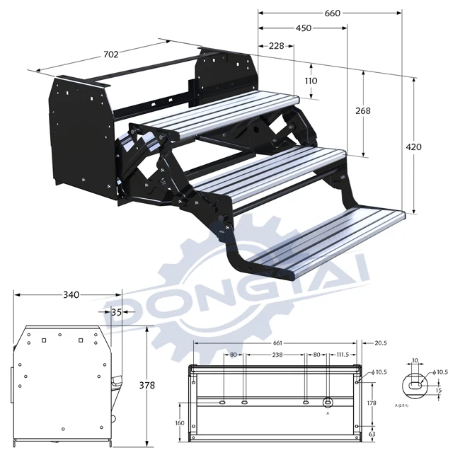 Double Folding Caravan Step Portable RV Accessories Ladder Camper Motor ...