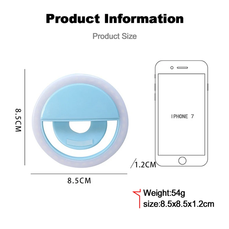 Mini and Portable Live Show Beauty Mini Ring Light Selfie 3 Levels ...