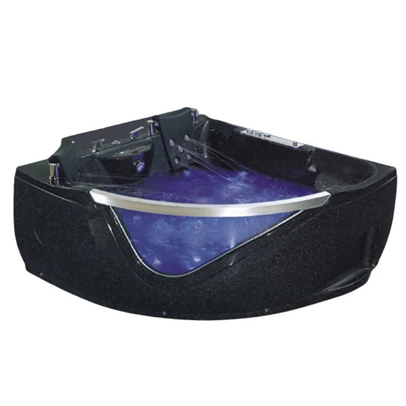 Modern Crystal Black Acrylic Material Corner Jaccuzi Whirlpool Massage ...