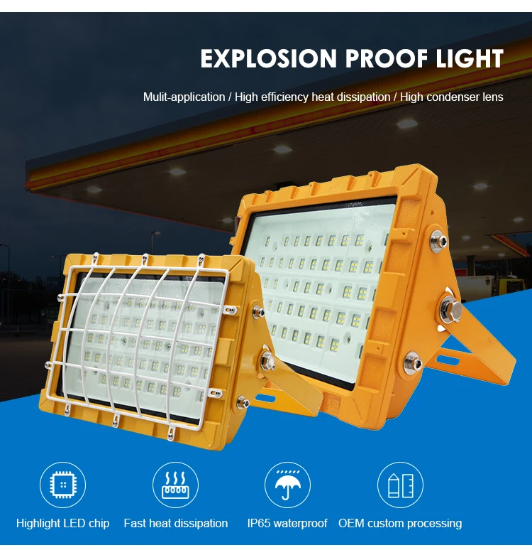 Hazardous Location Lighting Ip65 Atex Explosion-Proof Lamp 50w 100w ...