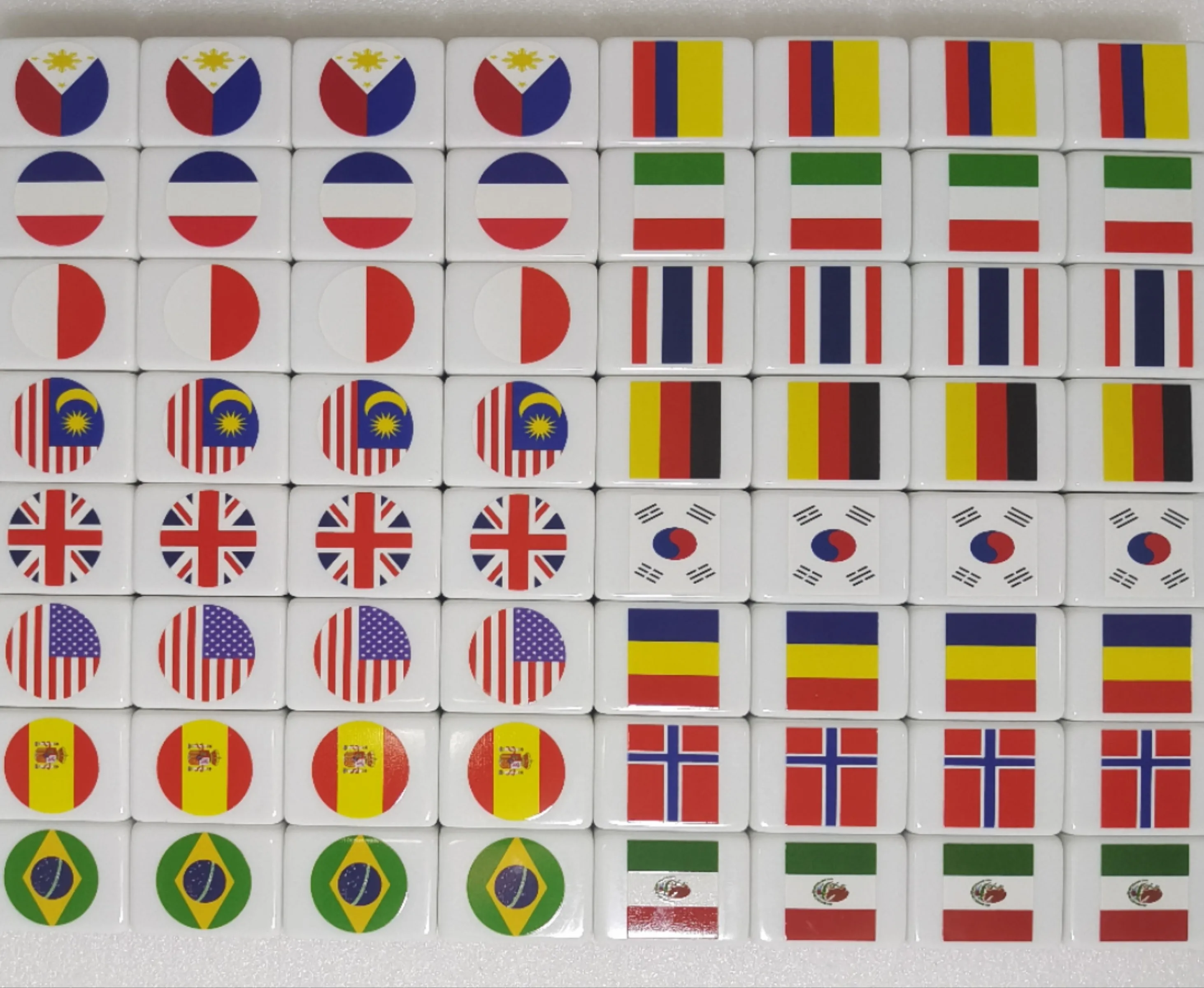 Cute Custom Ball style Mahjong Set Countries Flags Mahjong Game Set New ...