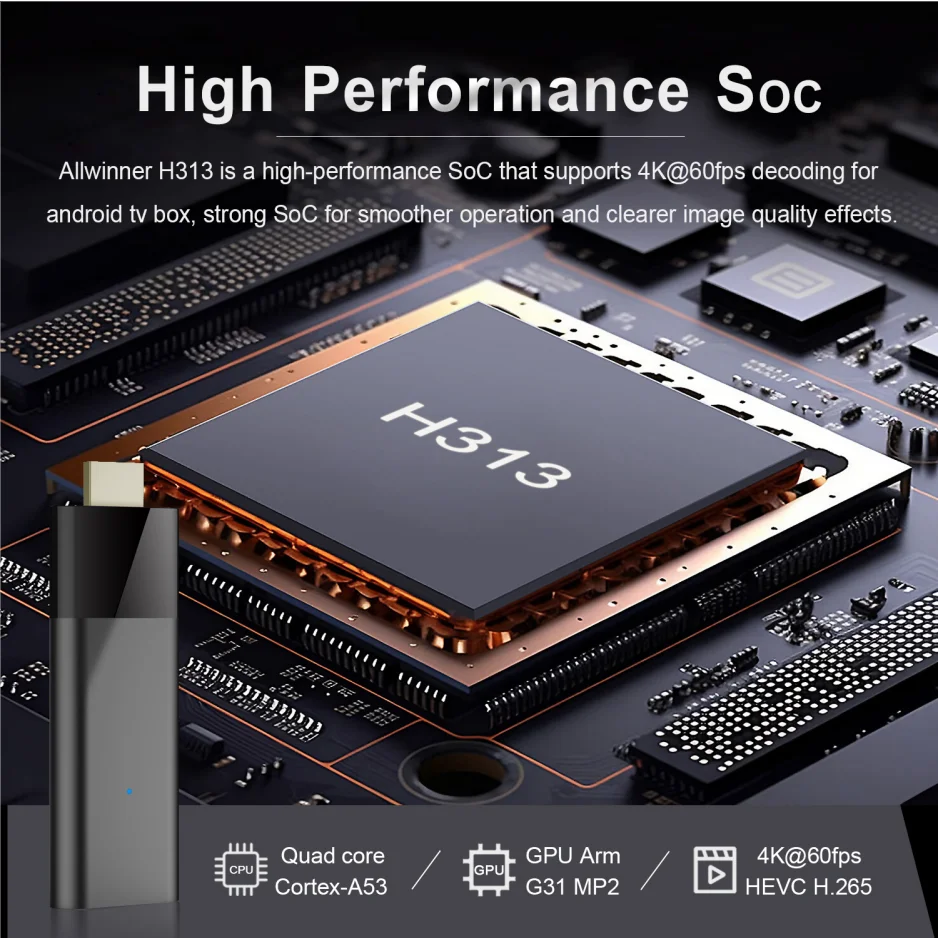 Small Android Tv Stick Zkmagic Android 10 H313 Quad Core 1/8gb 2/16gb 2 ...