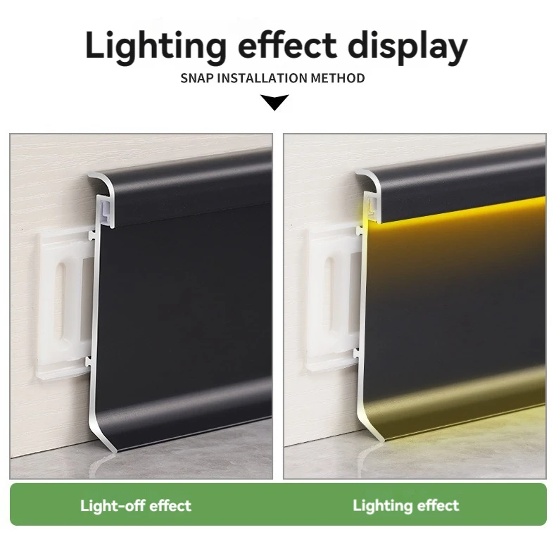 Shadow Gap Baseboard Skirting Profile Strip - 50mm Skirting Aluminum ...