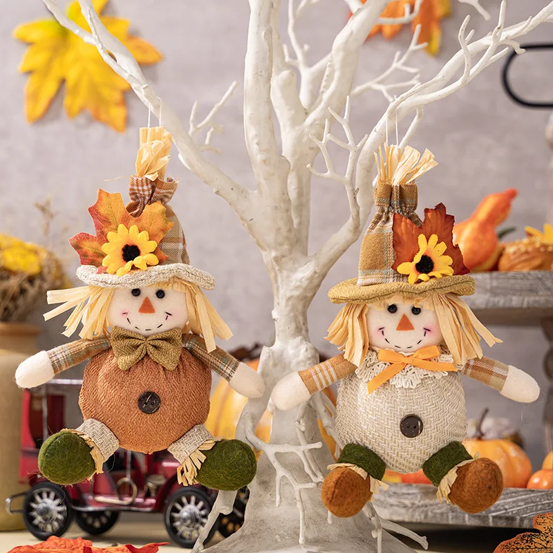 2024 New Thanksgiving Fall Man Of Straw Doll Maple Leaf Decoration ...