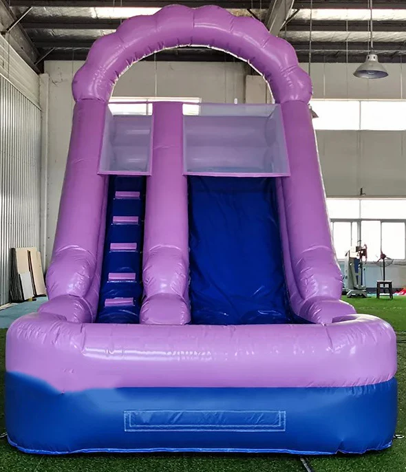 Purple Color 14ft Tall Backyard Blow Up Waterslide Mini Child ...