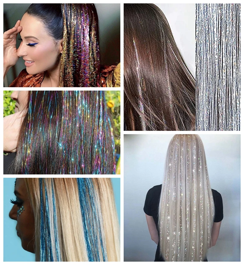 Xuchang Harmony 26inches 100g Highlights Sparkling Glitter Tinsel Hair ...
