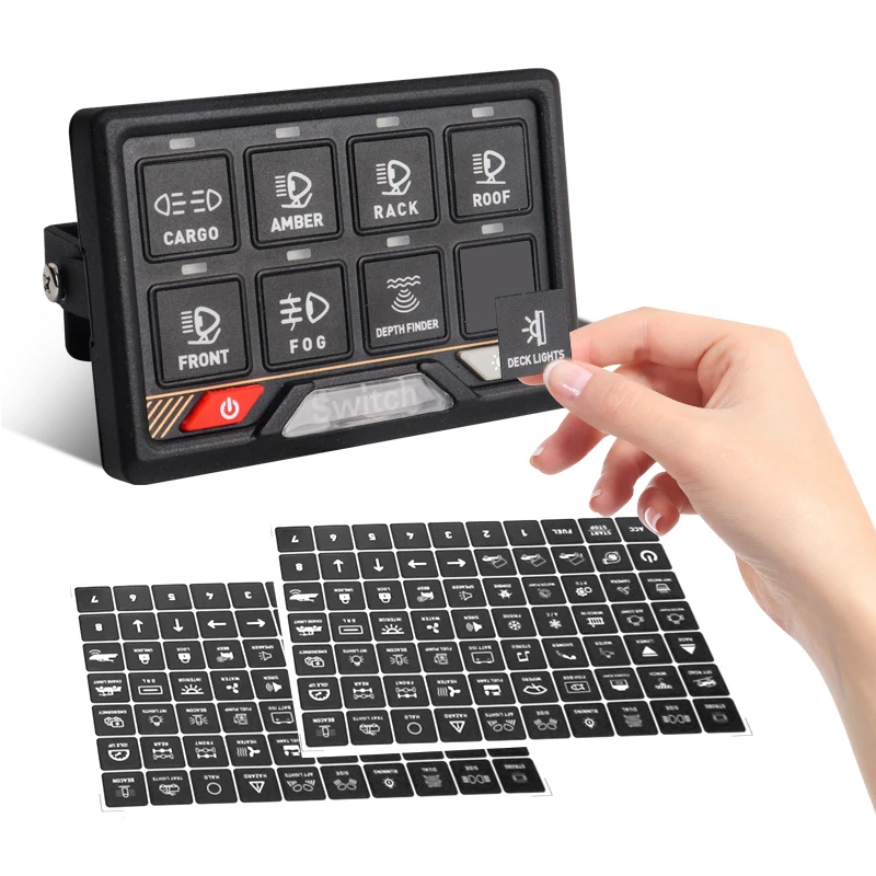 8 Gang Switch Panel 12v 24v Truck Marine Boat Car Suv Universal Off ...