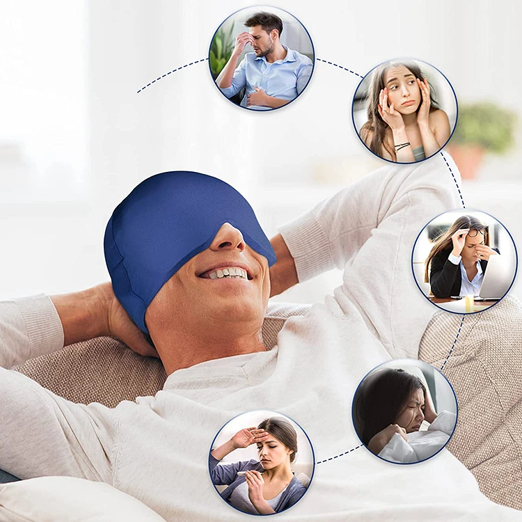 Double Layer Migraine Relief Cap - Reusable Ice Head Wrap