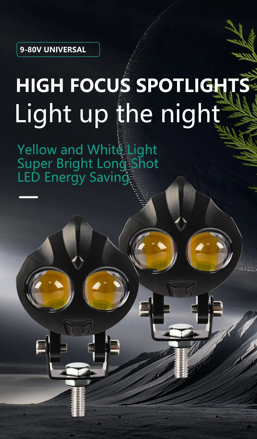 High Focus Ultra Bright Spotlight IP67 Hi Lo Beam DRL Driving Spotlight ...