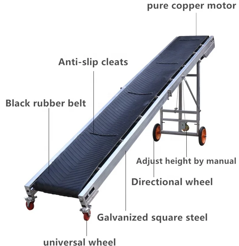Portable Belt Conveyor to Load Cement Fertilizer Grain Bags Mobile Bag ...