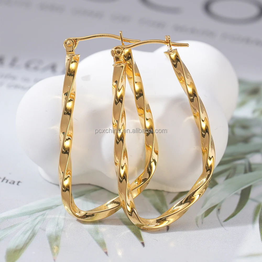 PCX Jewelry 18K Gold Earrings Fashion Pure 18K Gold Rose Flower Shape ...