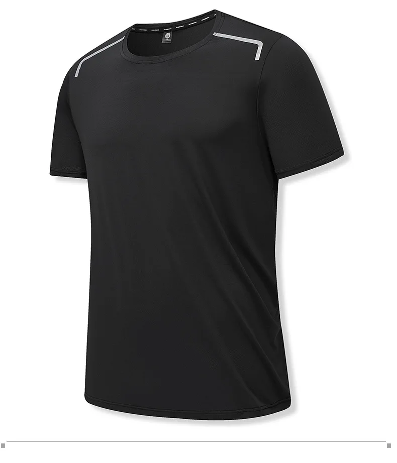 New Men's Quick Drying Elastic Sports T-shirt With Round Neck,Breathable,Sweat-wicking,Fitness ...