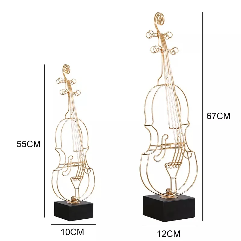 Modern Luxury Table Decorations Metal Art Violin Decor Violin Ornament ...