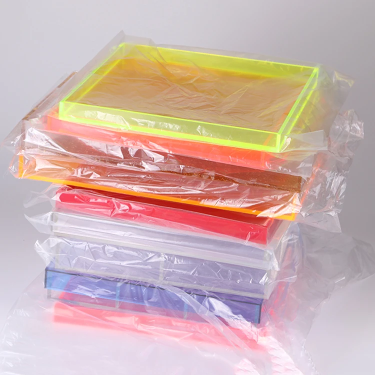 Wholesale Rectangle Clear Tray Acrylic Serving Trays With Colored ...