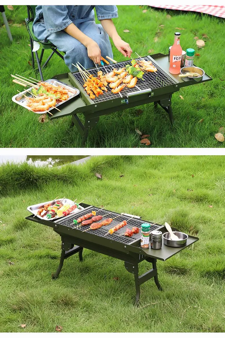 Hot Sale Portable Barbecue Grill Machine Backyard Camping Folding Bbq ...
