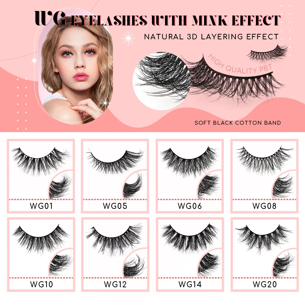 Worldbeauty 15-20mm Faux Mink Eye Lash 3d False Faux Cils Fake Fluffy ...