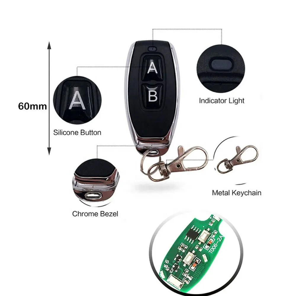 Universal 433Mhz Wireless Remote Control 1527 Learning Code Transmitter ...