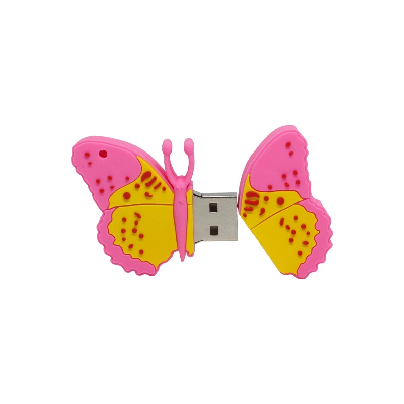 Cartoon Colorful Butterfly Insect PVC USB 3.0 & 2.0 Flash Drive with CE ...