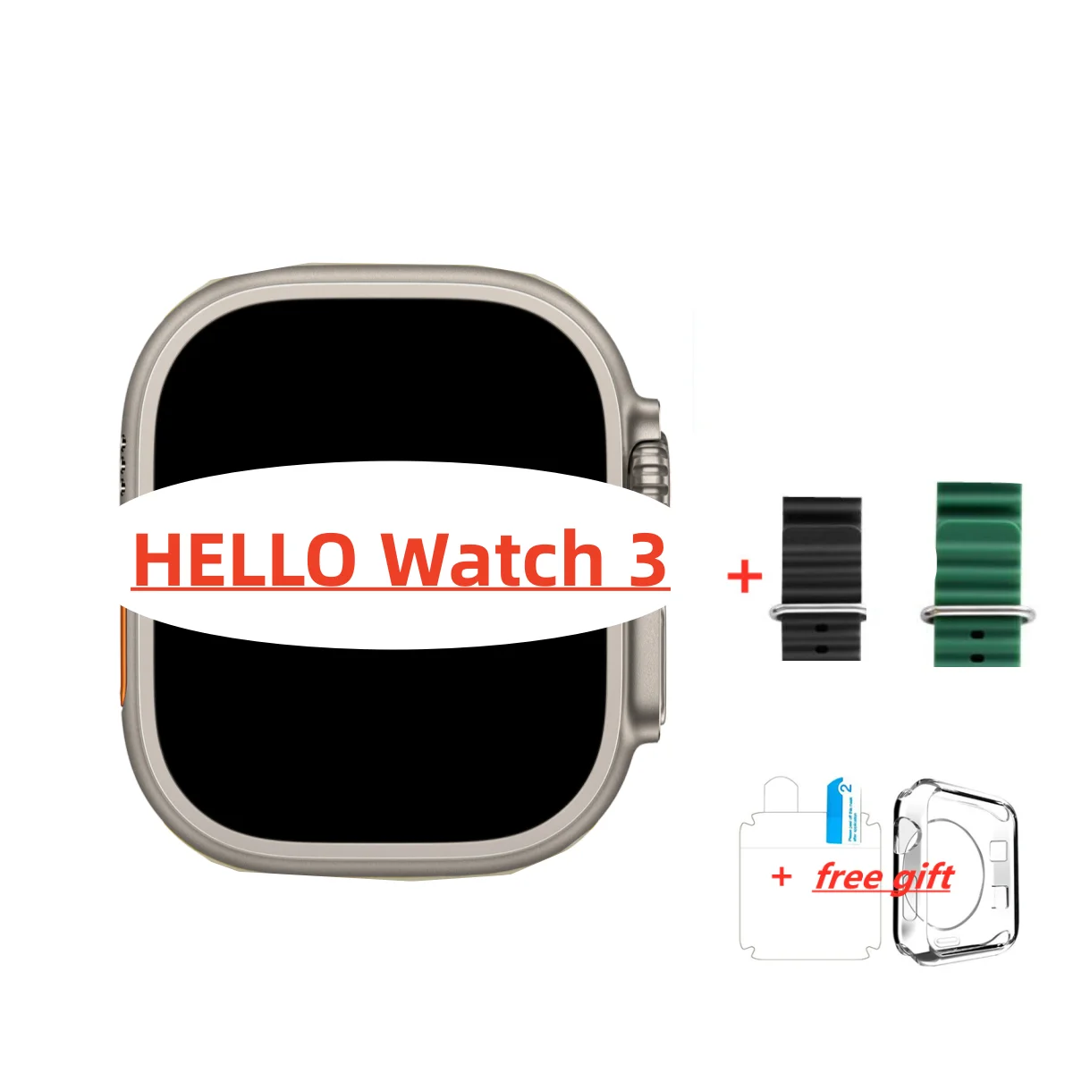 Hello Watch 3 Smart Watch Ultra Series 8 49mm Compass 4gb Rom Heart ...